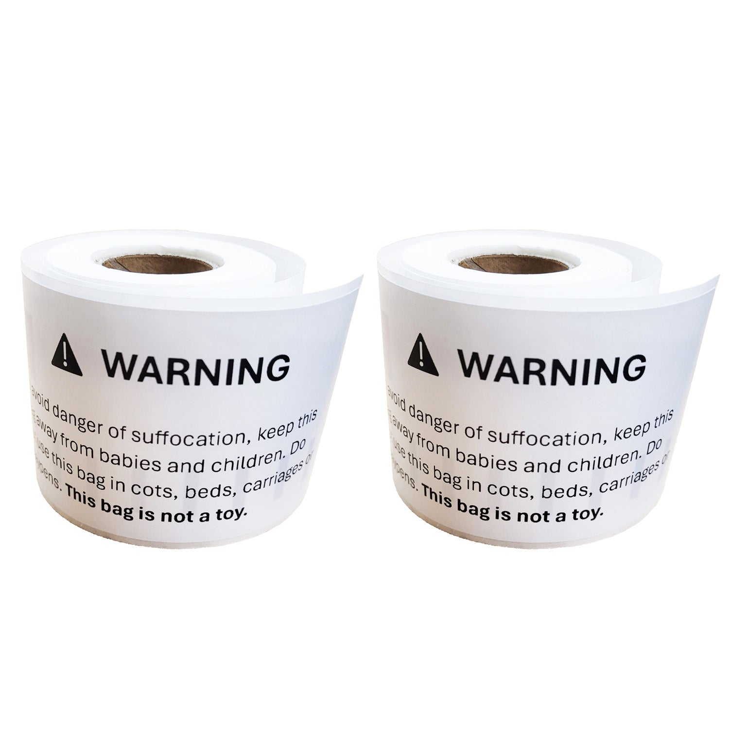 440 Stickers (2 Roll) Suffocation Warning Label - 101mm x 54mm (2.1” x